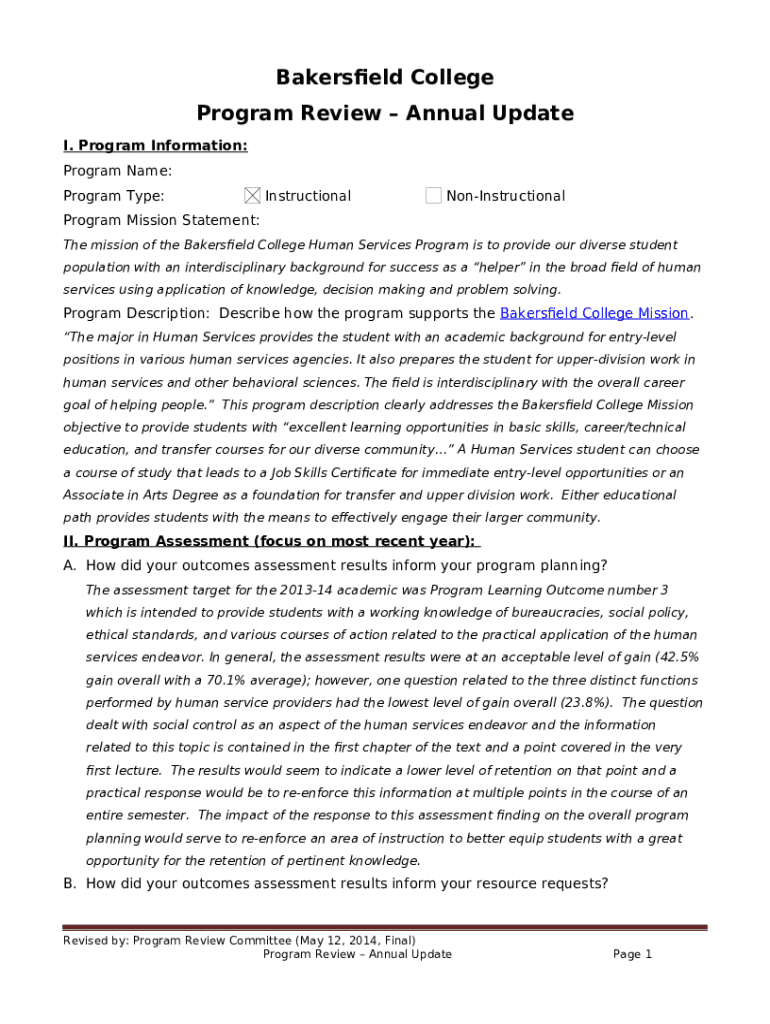 ELEMENTS OF THE SELF-STUDY FOR PROGRAM REVIEW ... Doc Template | pdfFiller