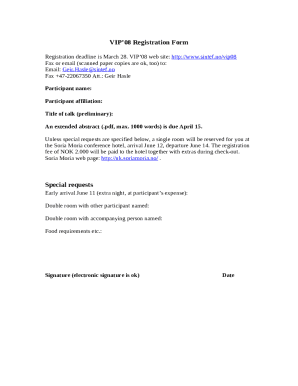 VIP'08 Registration Doc Template | pdfFiller