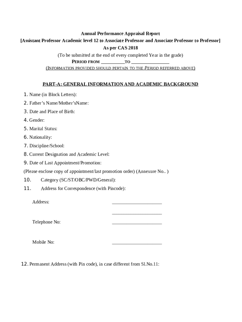 Career Advancement Scheme (CAS) for University teachers Doc Template ...