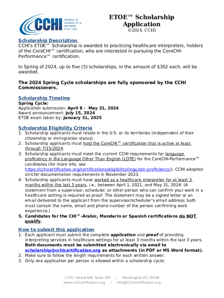 ETOE Exam & CoreCHI-P Credential: Q&A - YouTube Doc Template | pdfFiller