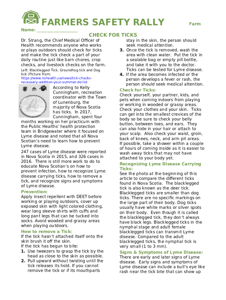 Tick Checks Doc Template | pdfFiller