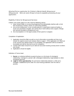 Children's mental health wraparound referral Doc Template | pdfFiller