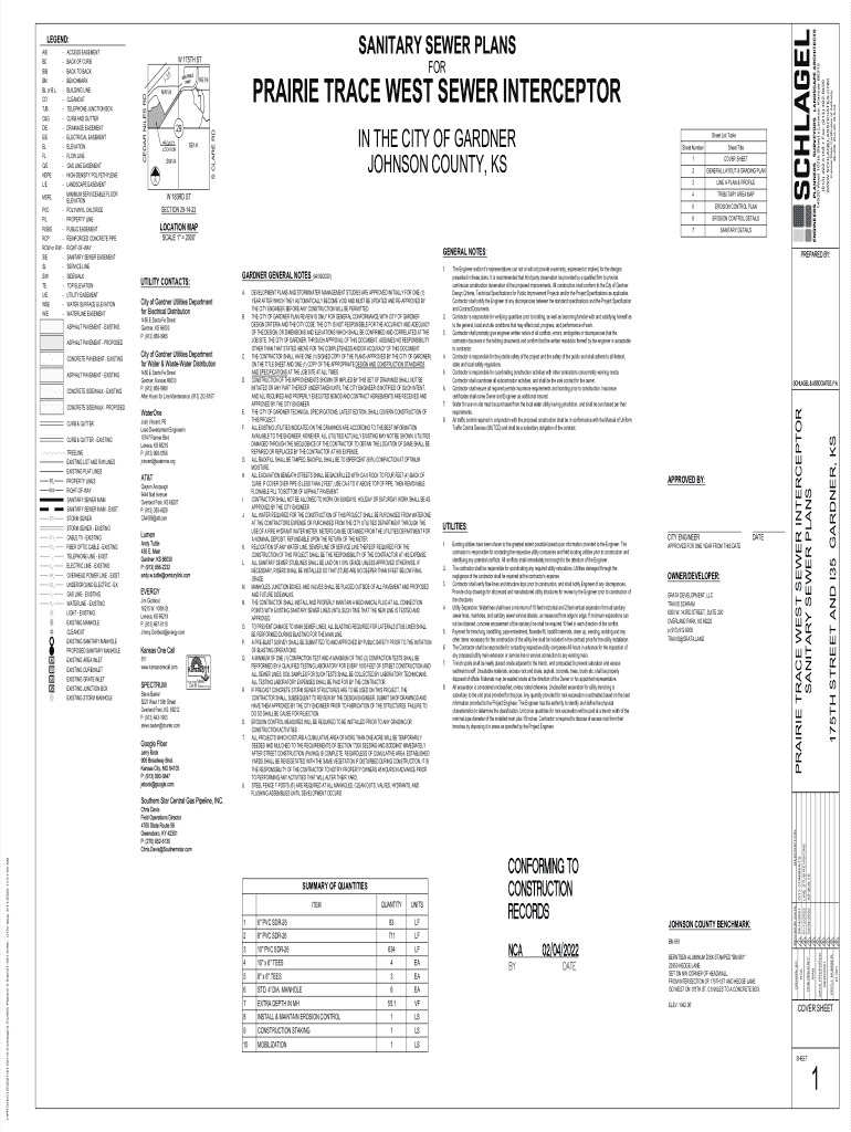 Fillable Online sanitary sewer plans Fax Email Print - pdfFiller