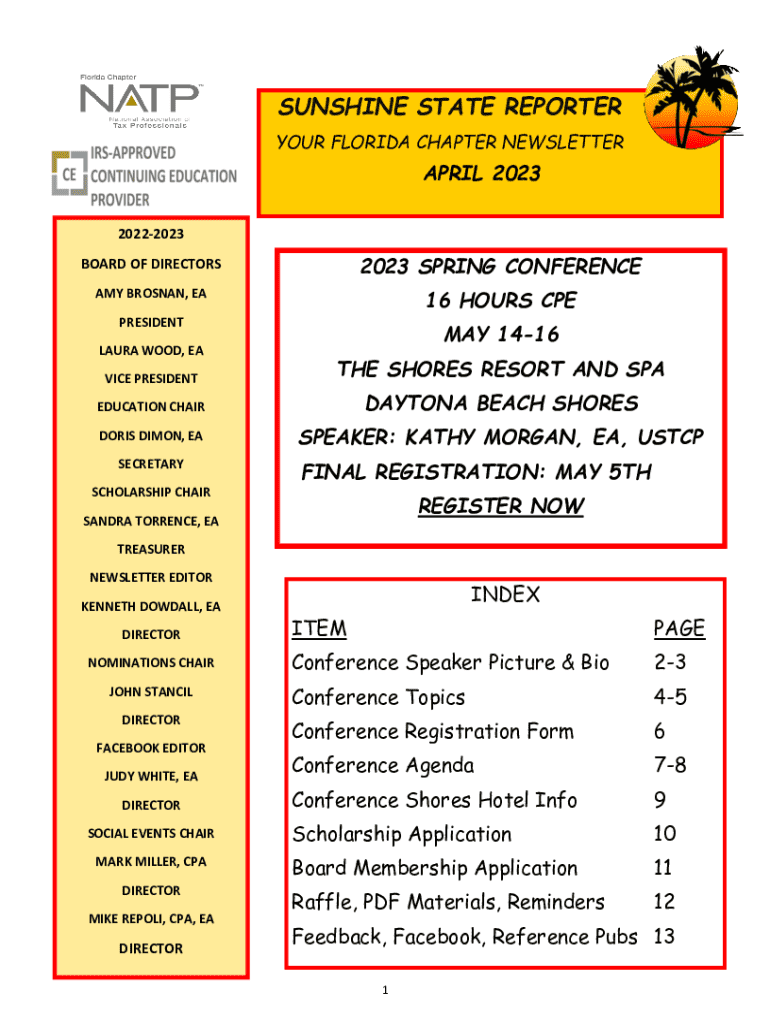 Fillable Online registration form - Florida Chapter of NATP Fax Email ...