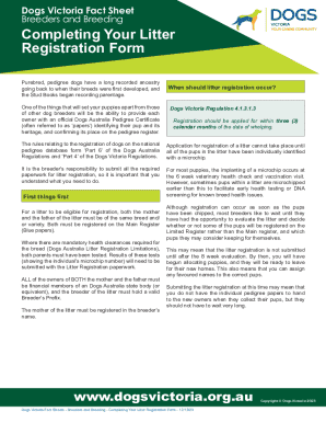 Fillable Online Completing Your Litter Registration Form Fax Email ...
