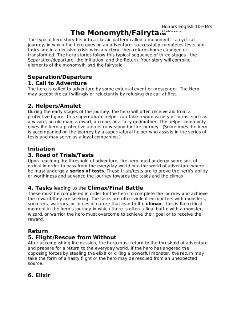 Writing the Hero's Journey: Steps, Examples & Archetypes Doc Template ...