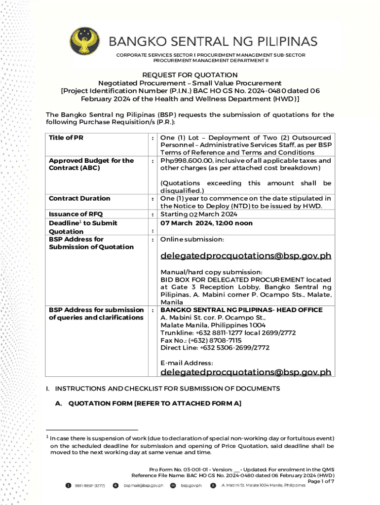 Fillable Online Small Value Procurement Project Identification Num Fax Email Print - pdfFiller