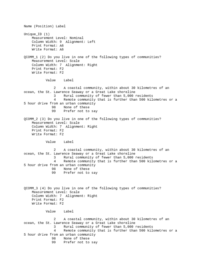 SPSS Data Dictionary - DOCX Doc Template | pdfFiller