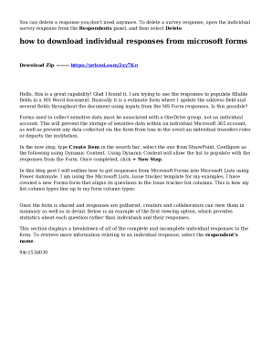 Fillable Online How To Download Individual Responses From Microsoft ...