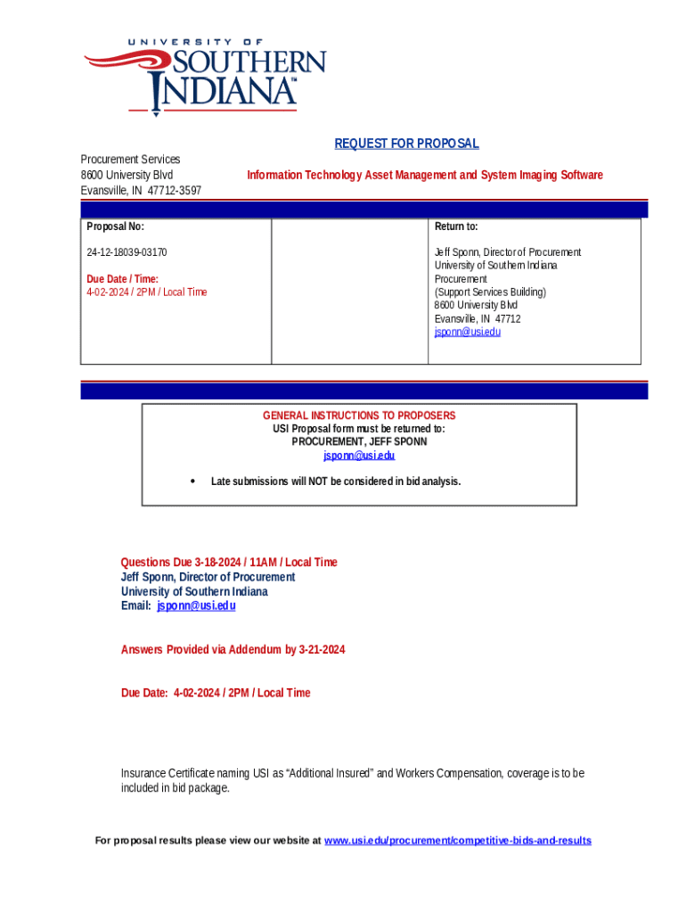 Request for Ination (RFI) IT Support Including ... Doc Template | pdfFiller