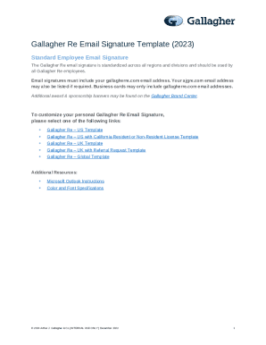 Gallagher ReUK Email Signature Template Doc Template | pdfFiller