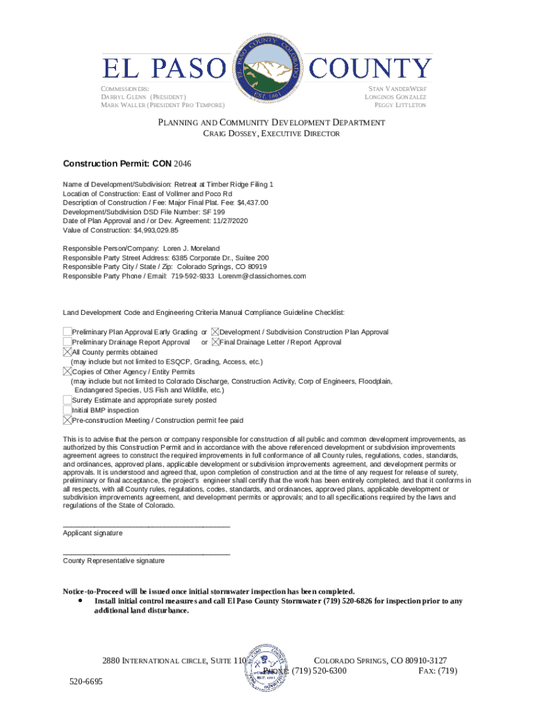 LETTER OF INTENT Retreat at TimberRidge Filing No. 1 Doc Template | pdfFiller