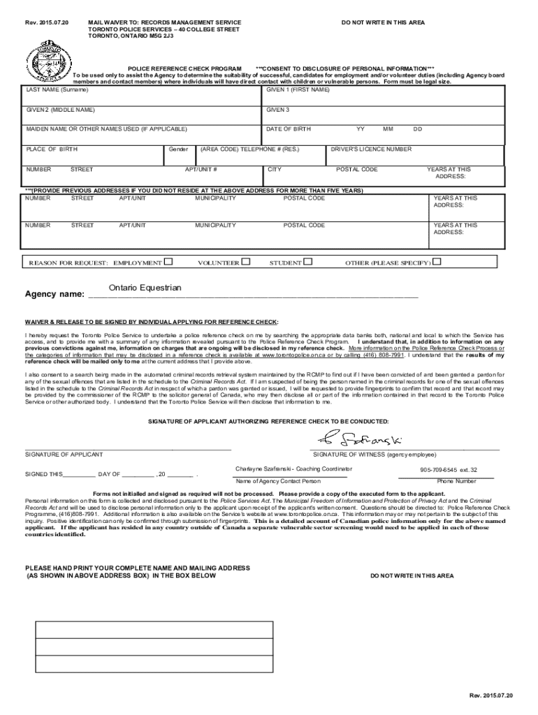 Fillable Online Fillable Online MAIL WAIVER TO: RECORDS ... Fax Email Print - pdfFiller