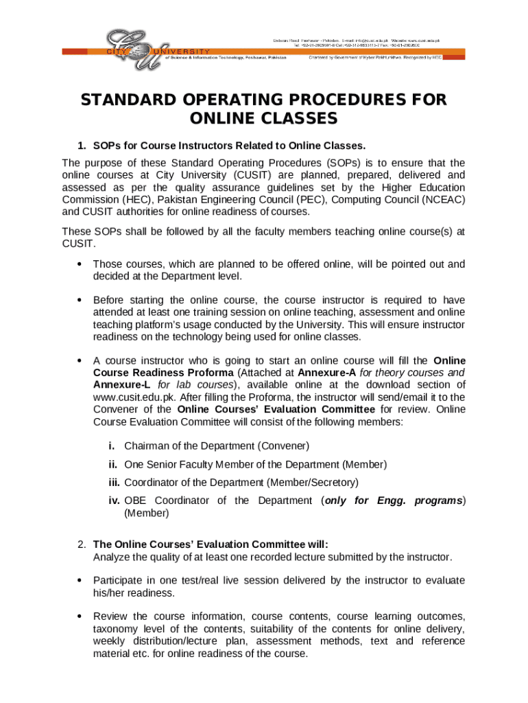 How to Align SOP Feedback and Evaluation Online Courses - cusit edu Doc ...