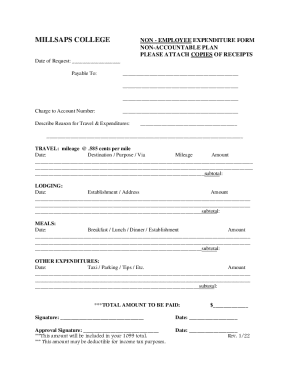 Fillable Online non - employee expenditure form ... Fax Email Print - pdfFiller