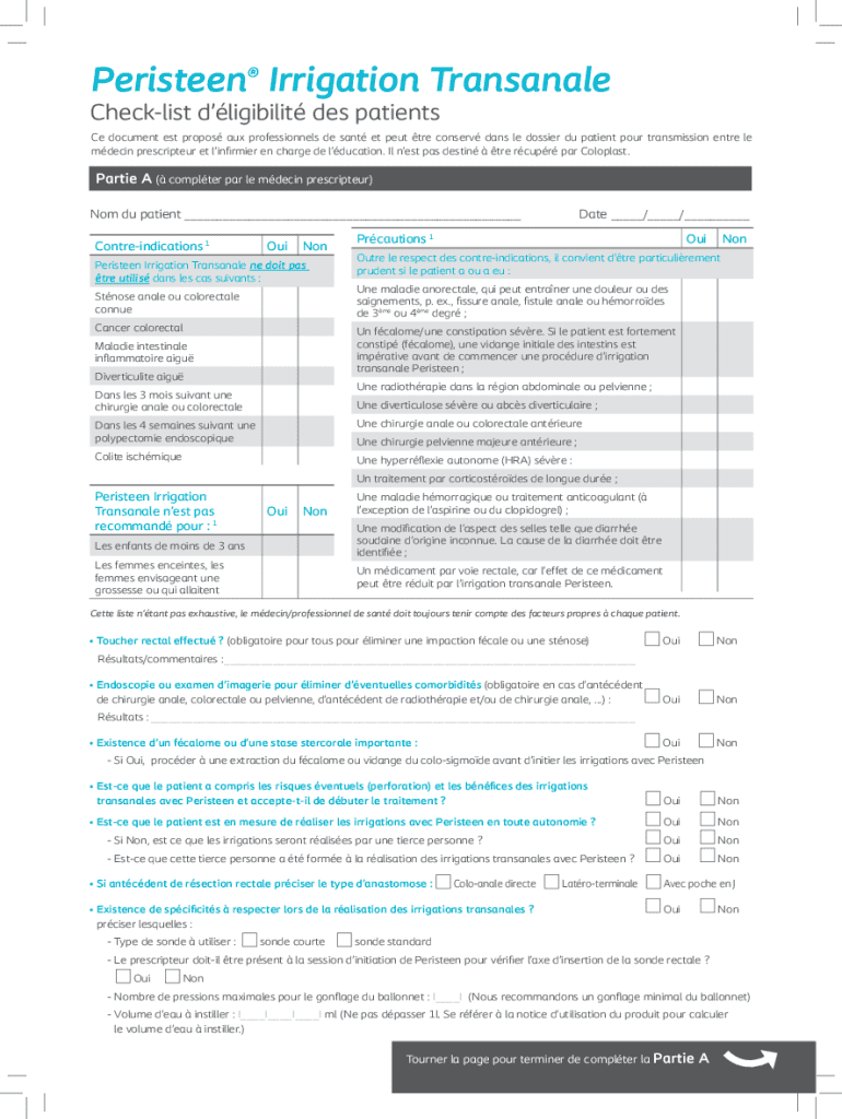 Remplissable En Ligne Coloplast CareGuide tape par tape avec Peristeen ...