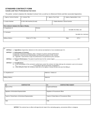 STANDARD CONTRACT Goods and Non- ... Doc Template | pdfFiller