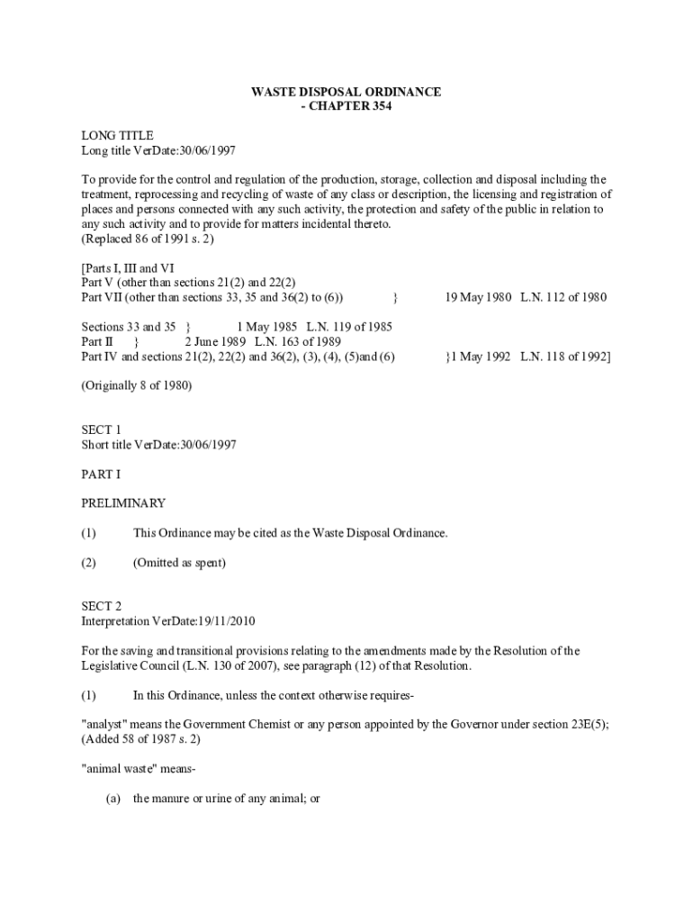 Fillable Online faolex fao Waste Disposal Ordinance. Fax Email Print ...