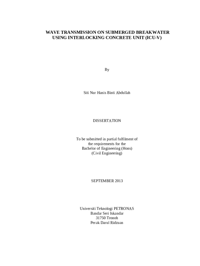 Wave Attenuation of Interlocking Concrete Unit - V (ICU-V) Doc Template ...