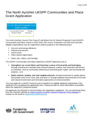 UKSPF Community and Place Grant - Round 2 Application Doc Template ...