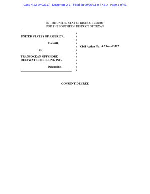 Fillable Online Lodged Consent Decree of U.S. v. Transocean Offshore ...