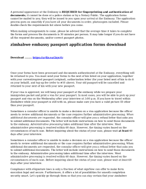 Fillable Online Zimbabwe Embassy Passport Application Forms Download ...