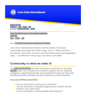 Prospective Member Invitation letter Doc Template | pdfFiller