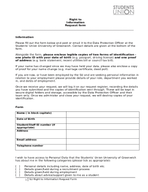 Access Right to Ination request Doc Template | pdfFiller