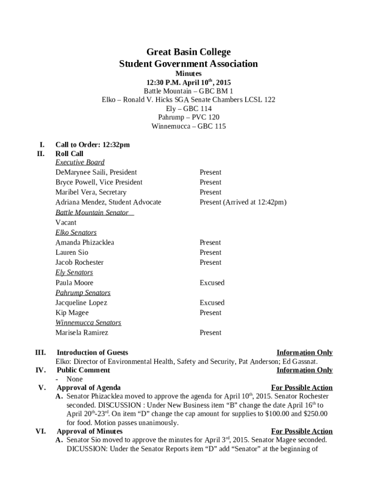 Hicks SGA Senate Chambers LCSL 122 Doc Template | pdfFiller