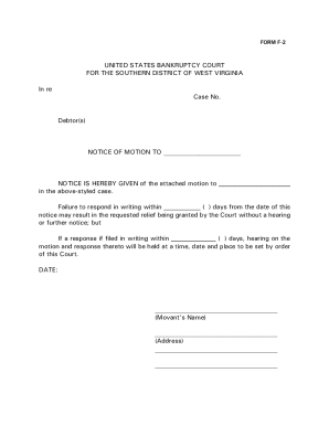 Fillable Online NOTICE IS HEREBY GIVEN of the attached motion to Fax Email Print - pdfFiller