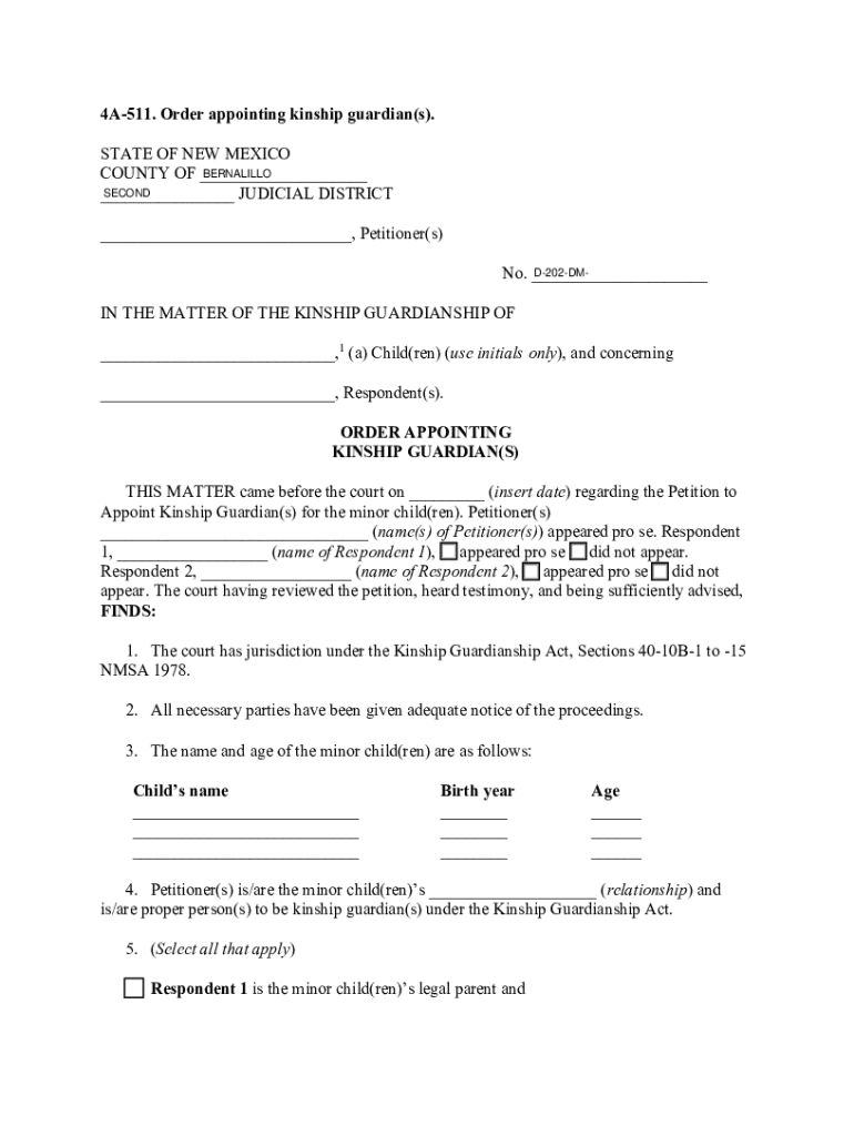 Fillable Online Parental consent to appointment of kinship guardian and ... Fax Email Print ...