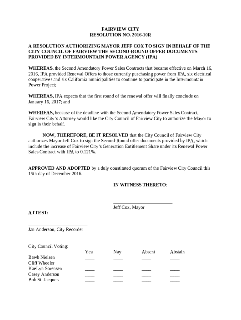 Resolution Reaffirming Authorization to Collect Public, ... Doc ...