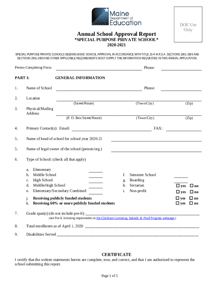 *SPECIAL PURPOSE PRIVATE SCHOOL* Doc Template | pdfFiller