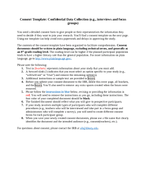 Consent Template: Confidential Data Collection (eg, ... Doc Template ...