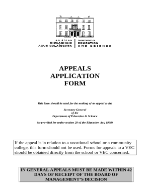 Appeals application - under Section 29 of the ... Doc Template | pdfFiller