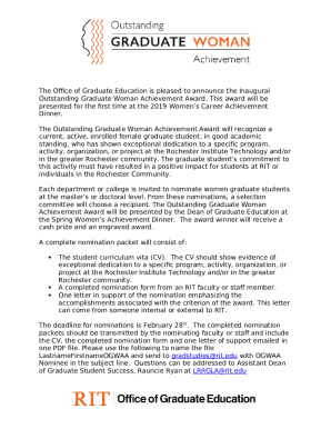 Award shines light on graduate education at RIT and ... Doc Template ...