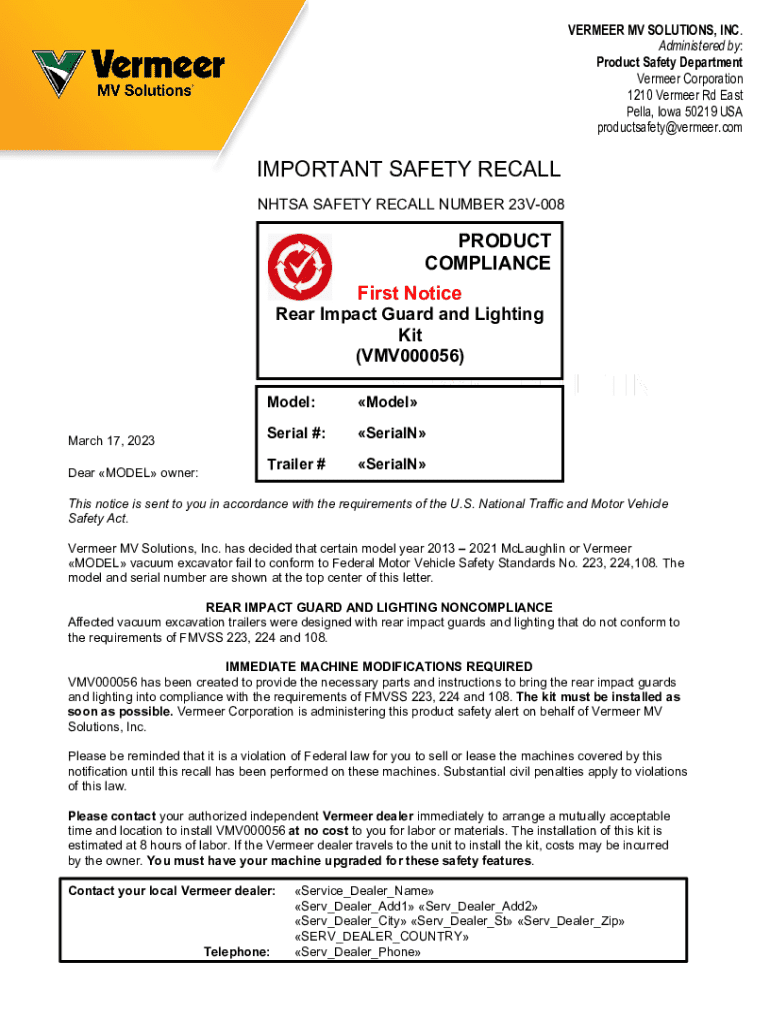 Fillable Online IMPORTANT SAFETY RECALL INFORMATION Fax Email Print ...