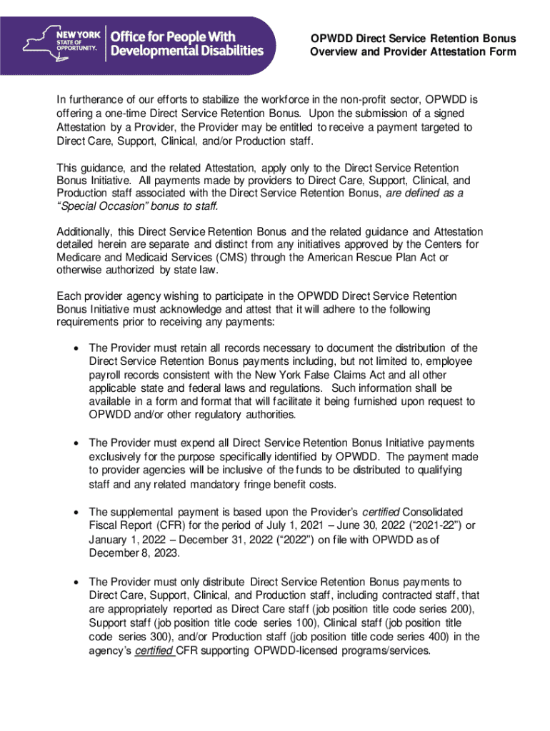 Fillable Online opwdd ny Workforce Stabilization Initiatives - OPWDD ...