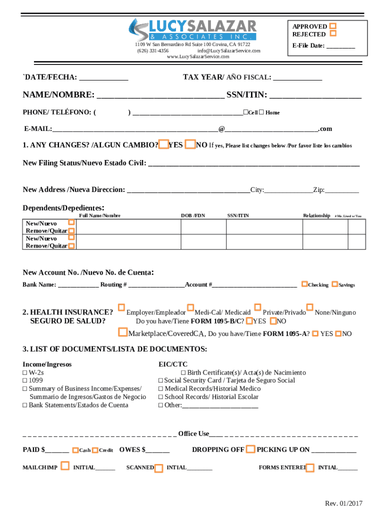 Name SSN Email: Occupation: Spouse ... Doc Template | pdfFiller