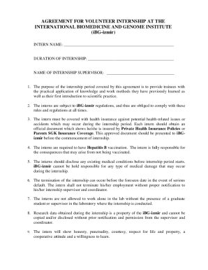 Fillable Online MANDATORY INTERNSHIP AGREEMENT FORM Fax Email Print - pdfFiller