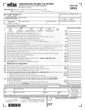 Fillable Online Form 40 - Corporation Income Tax Return (2023). Form 40 ...