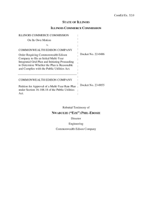 Fillable Online icc illinois ComEd Ex. 32.0 ILLINOIS COMMERCE ...