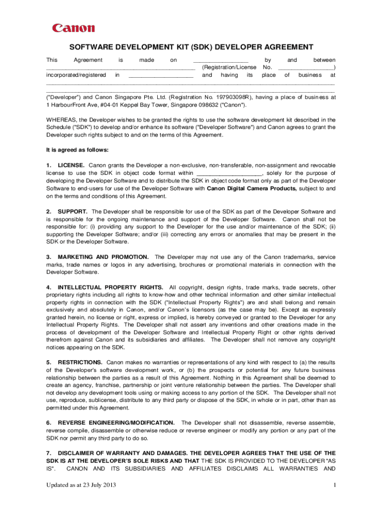 Fillable Online Form of Software Development Services Agreement Fax ...