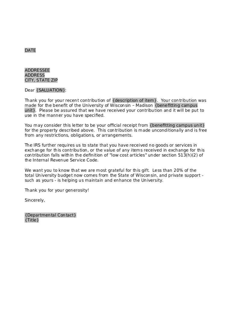 View sample gift in kind acknowledgement letter. - eCALS - ecals cals ...