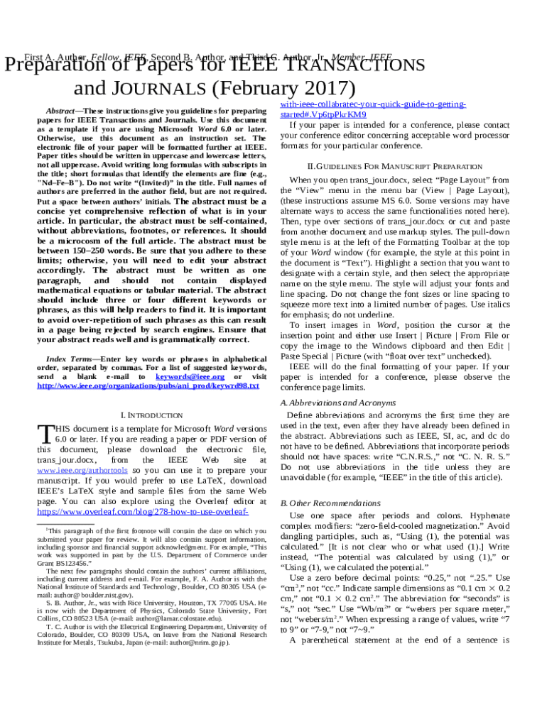 IEEE TNS Word template Doc Template | pdfFiller