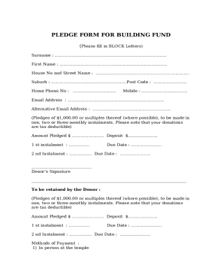 Building Fund Pledge Template - srilankanvihara org Doc Template ...