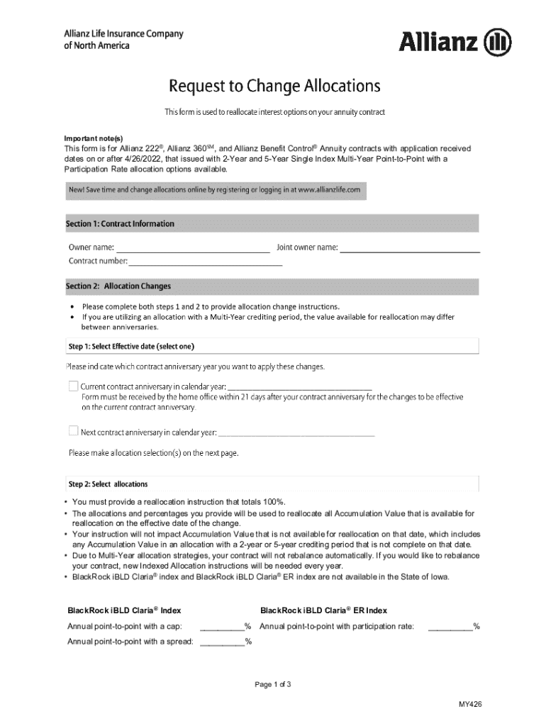 Fillable Online Interim Request to Change Allocations forms now ...