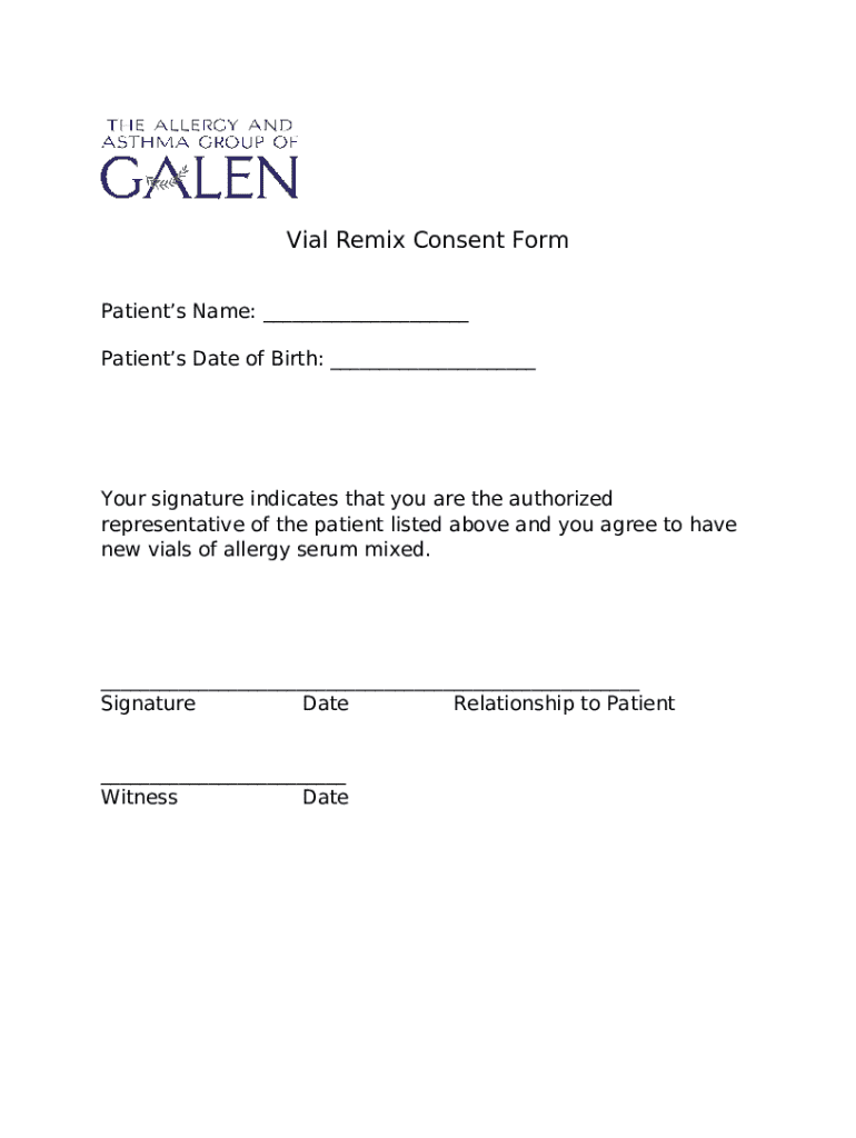 Vial Remix Consent .docx Doc Template | pdfFiller