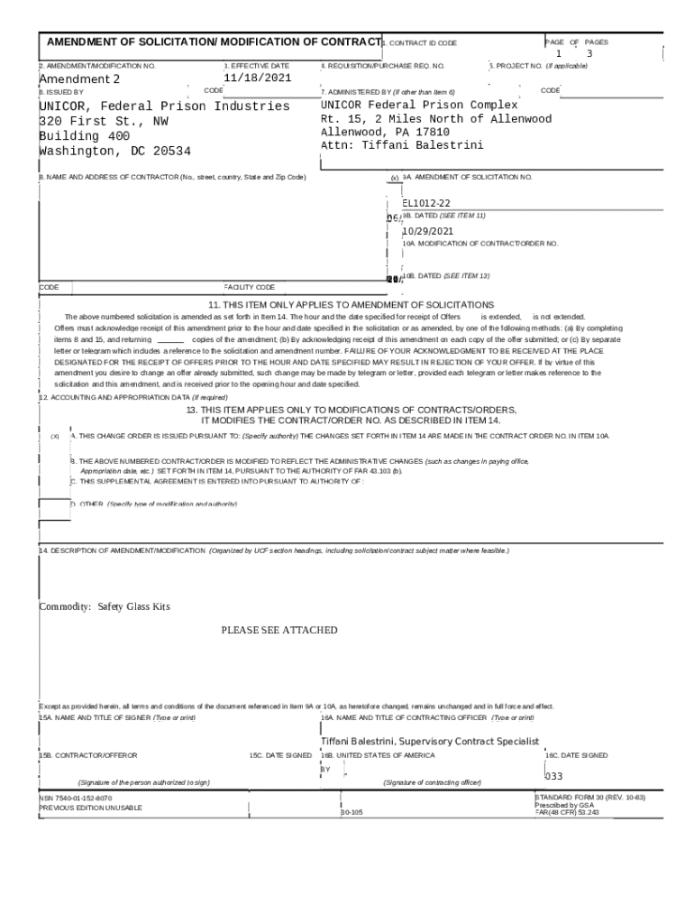 UNICOR, Federal Prison Industries Doc Template | pdfFiller