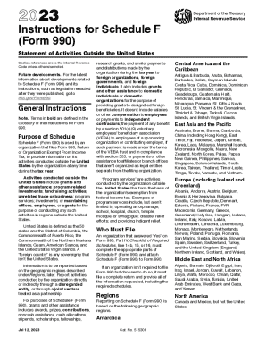 Fillable Online 2023 Instructions for Schedule F (Form 990 ...